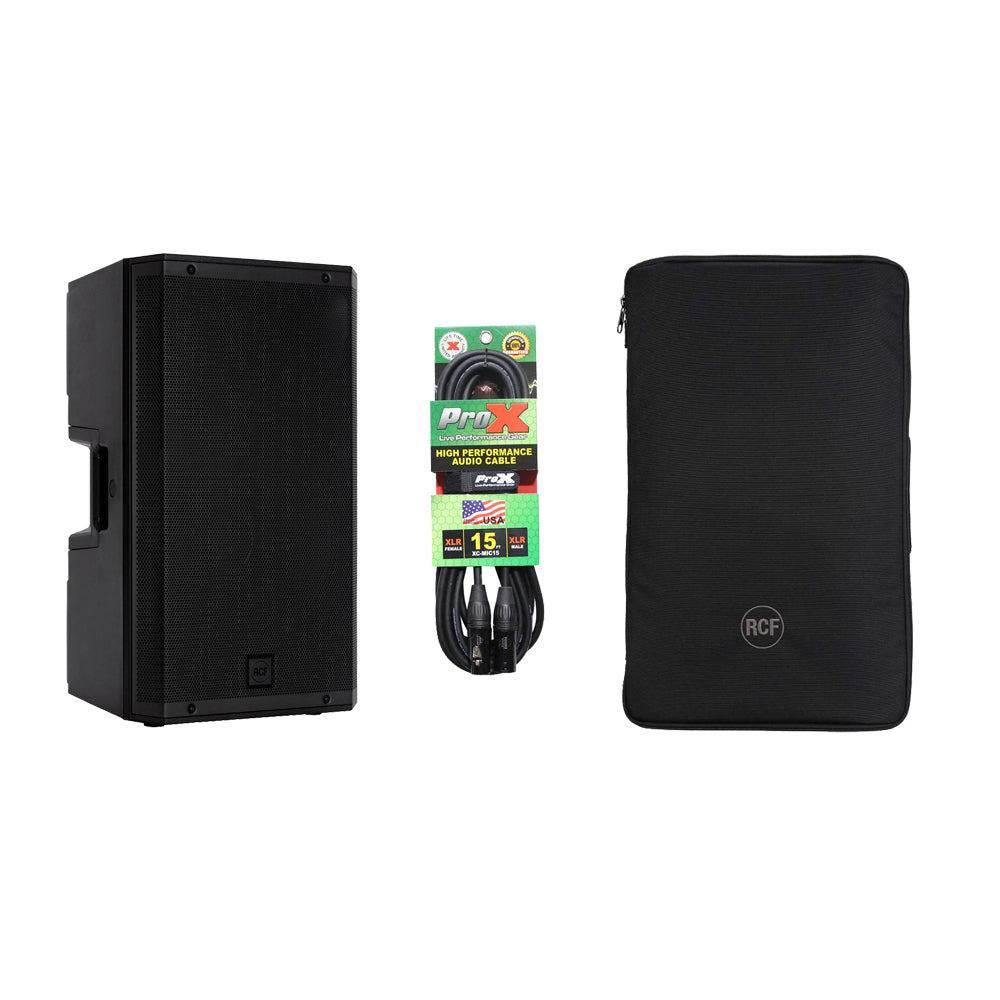 RCF ART-915A Speaker Package Including Padded Cover and Microphone Cab