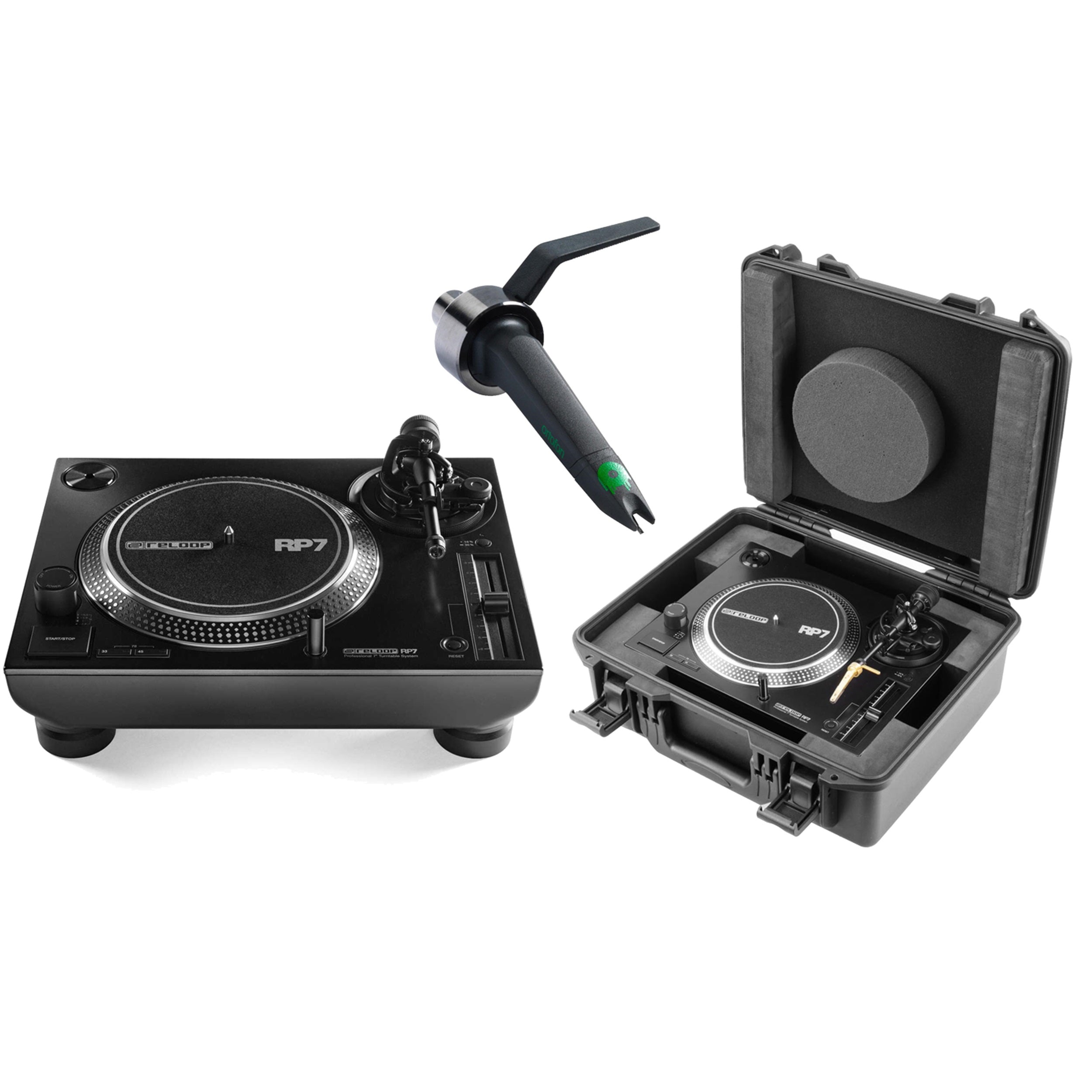 Reloop RP-7 Professional 7 Inch Direct Drive DJ Turntable & Odyssey Ca