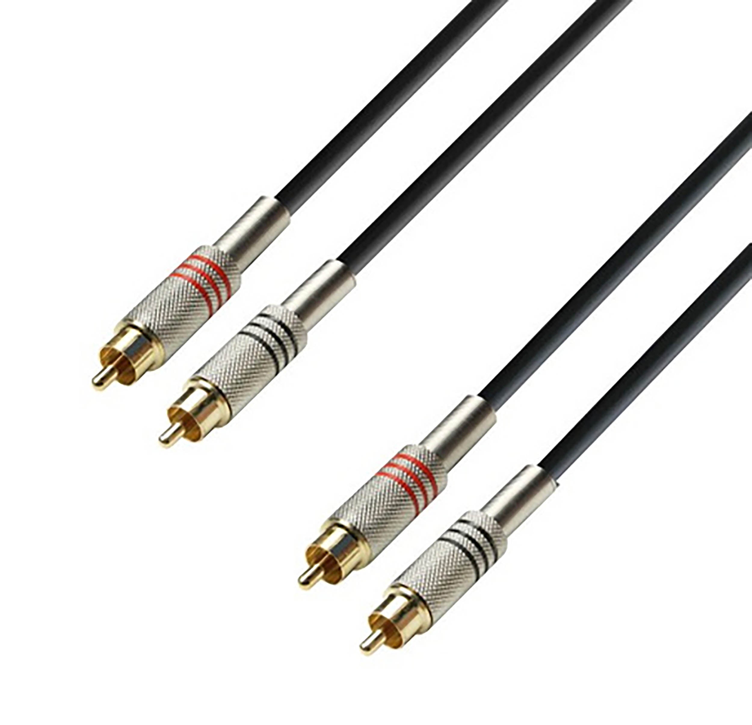 Adam Hall 3 STAR TCC 0100, 2 RCA to 2 RCA Twin Cable - 1 Meter