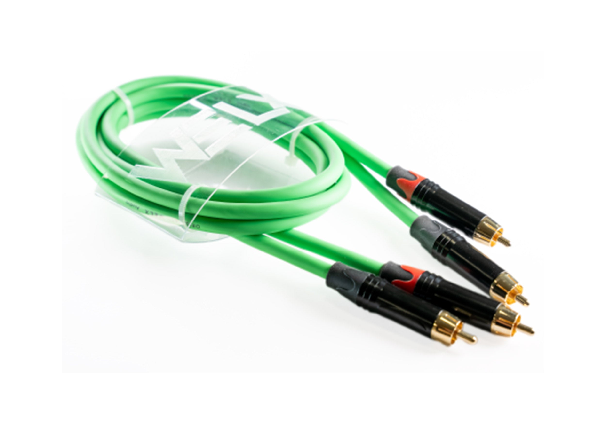 WELX RR Black, 1 Meter Green Audio Cable - Pair
