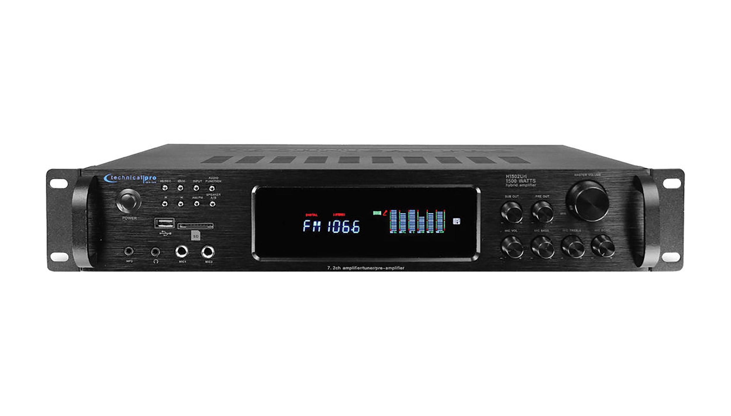 Technical Pro H1502URBT 1500W Digital Hybrid Amplifier / PreAmp