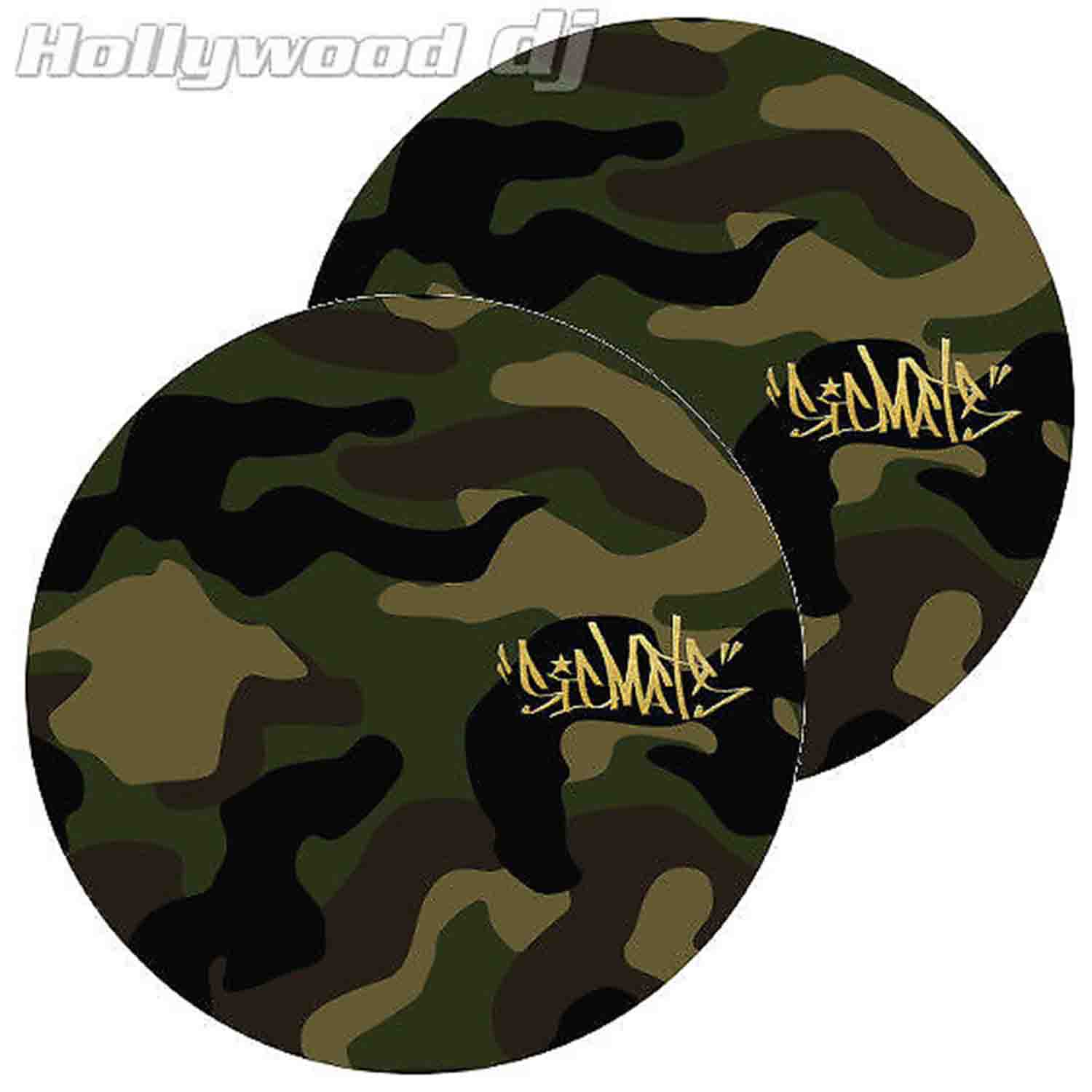 Sicmats DJ Turntable Slipmats 'CAMO' Slip Mat Set Sic Mats Rare - Pair