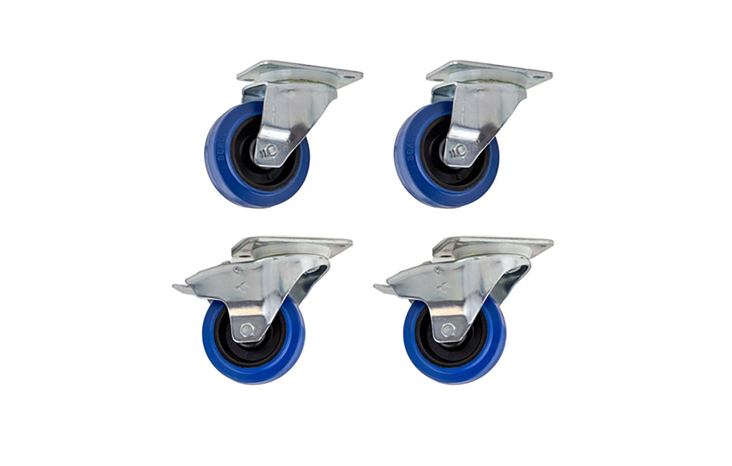 FBT KBW-1004S Castor Wheel Kit - Set of 4 with 2 Braked Wheels