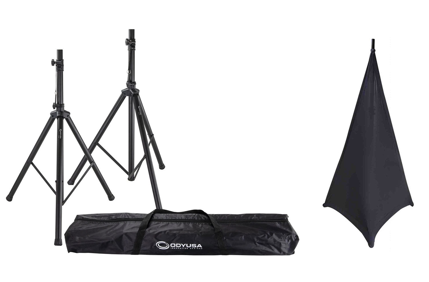 Odyssey Speaker Stand DJ Package with Skirt/Scrim and Carrying Bag